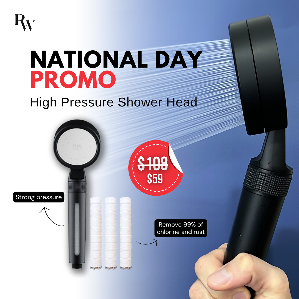 High Pressure Shower Head | Refresh Wellness
